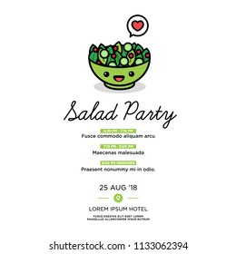 Salad Party Invitation Design Where When Stock Vector (Royalty Free ...