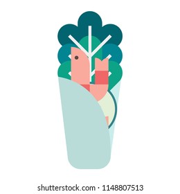 Salad Rolls Vector Illustration Gradient Design Stock Vector (Royalty ...
