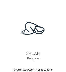 Salah Icon Thin Linear Salah Outline Stock Vector (Royalty Free ...