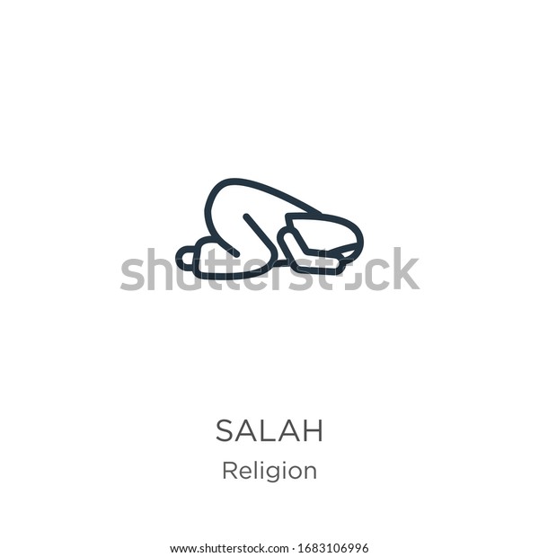 Salah Icon Thin Linear Salah Outline Stock Vector (Royalty Free ...