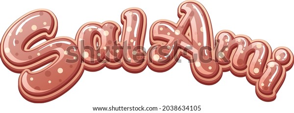 Salami Logo Text Design Illustration Stock Vector (Royalty Free ...
