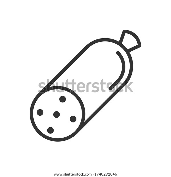 Salami Outline Icon Vector Illustration Stock Vector (Royalty Free ...