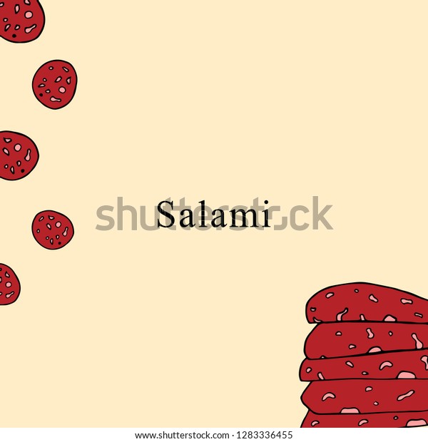 Salami Vector Illustration Cartoon Style Perfect Stock Vector (Royalty ...
