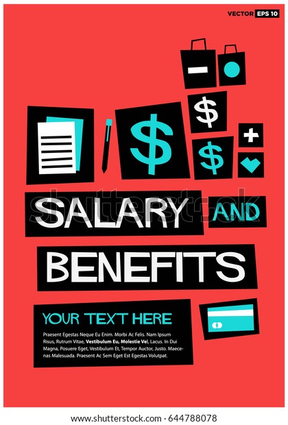 Salary Benefits Poster Flat Style Retro Stock Vector (Royalty Free ...