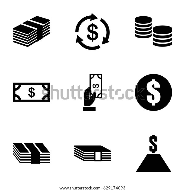 Salary Icons Set Set 9 Salary Stock Vector (Royalty Free) 629174093