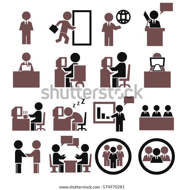Salary Man Icon Set Stock Vector (Royalty Free) 574970281