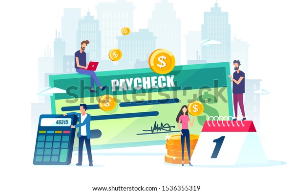 Salary Payroll Concept Vector Employees Calendar Stock Vector (Royalty ...