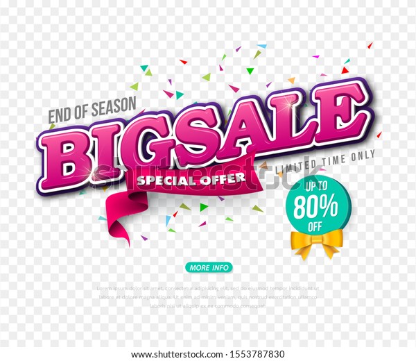 Sale Banner Transparency Template Design Big Stock Vector (Royalty Free ...