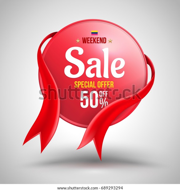 Sale Circle Banner Isolated Vector Illustration Stock Vector (Royalty ...