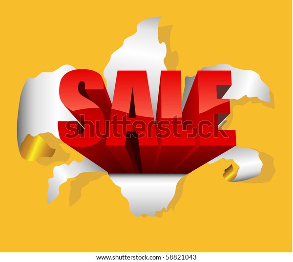 Sale Design Element Letters Breaking Through Stock Vector (Royalty Free ...