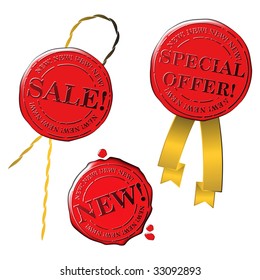 Sale Wax Stamp Vector Set Stock Vector (Royalty Free) 33092893 ...