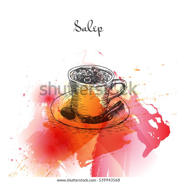 Salep Watercolor Effect Illustration Vector Illustration Stock Vector ...