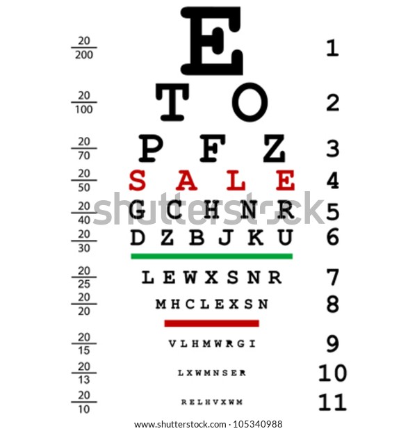 Sales Advertising Optical Eye Test Used Stock Vector (Royalty Free ...