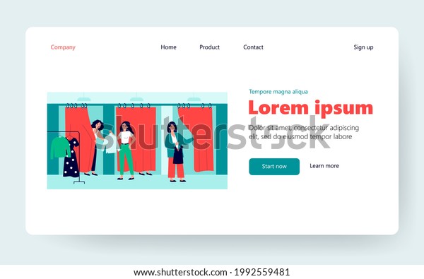 Sales Assistant Helping Customers Fitting Room Stock Vector (Royalty ...