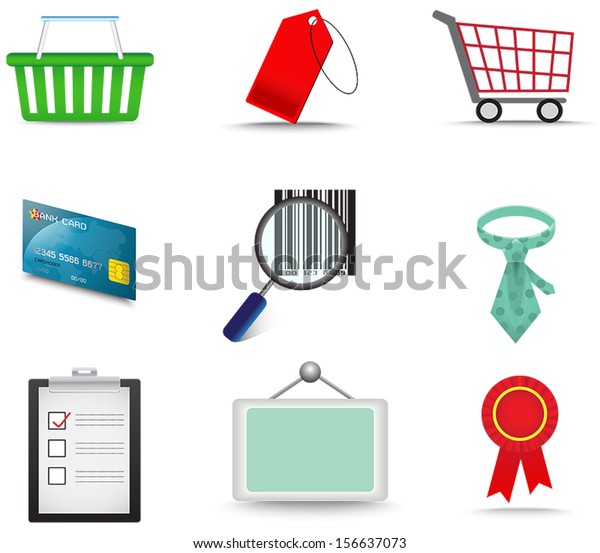 Sales Commerce Material Icon Collection Set Stock Vector (Royalty Free ...