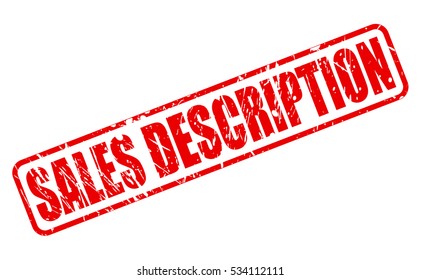 Sales Description Red Stamp Text On Stock Vector (Royalty Free ...