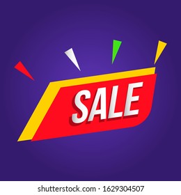 Sales Design Template Red Yellow Sale Stock Vector (Royalty Free ...