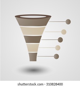 Funnel Diagram Icon Clipart Image Isolated Stock Vector (Royalty Free ...