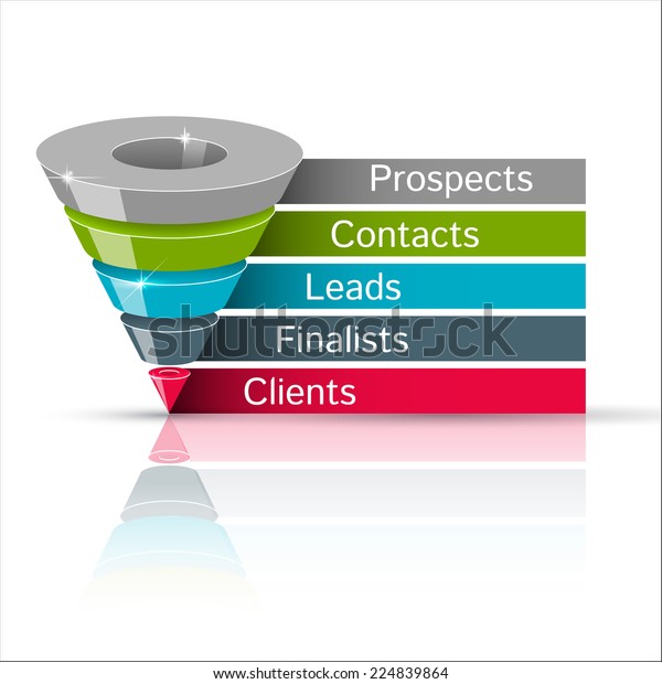 Sales Funnel Infographics On Gray Background Stock Vector (Royalty Free ...