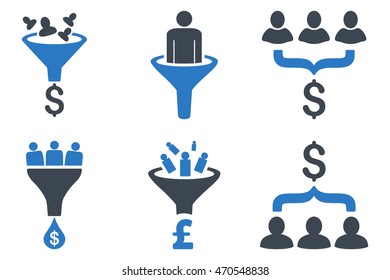 Sales Funnel Glyph Icons Pictogram Style Stock Illustration 475744219