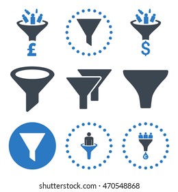 Sales Funnel Vector Icons Pictogram Style Stock Vector (Royalty Free ...