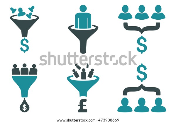 Sales Funnel Vector Icons Pictogram Style Stock Vector (Royalty Free ...