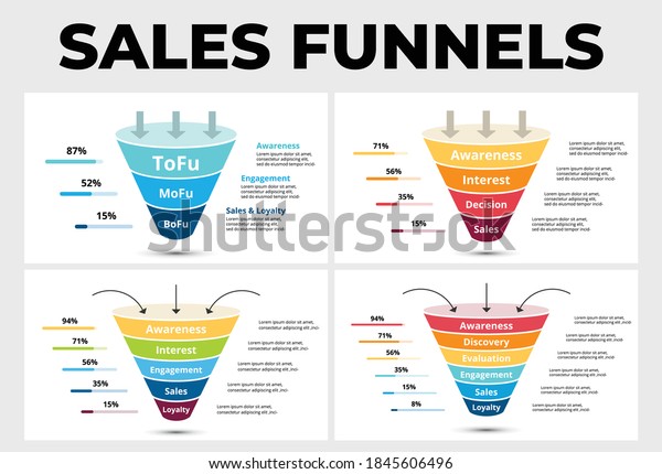 Sales Funnels Infographic Templates Your Marketing Stock Vector ...