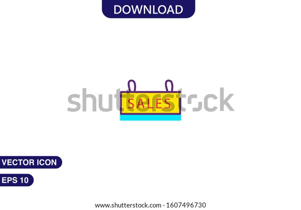 Sales Icon Trendy Flat Style Isolated Stock Vector (Royalty Free ...