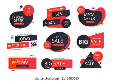 Sales Lebal Set Design Stock Vector (Royalty Free) 2142883865 ...
