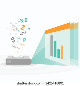 Sales Report Projection Using Projector Input Stock Vector (Royalty ...