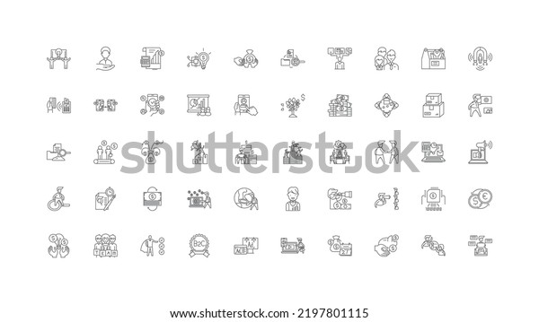 Sales System Concept Illustration Linear Icons Stock Vector (Royalty ...