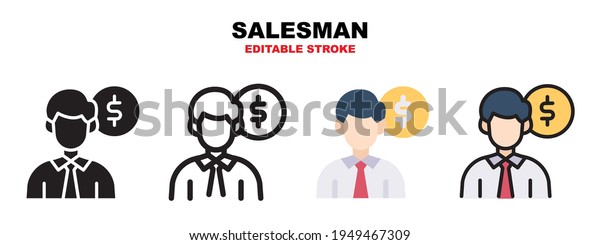 Salesman Icon Set Different Styles Icons Stock Vector (Royalty Free ...