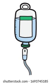Saline Injection Cartoon Vector Illustration Hand Stock Vector (Royalty ...