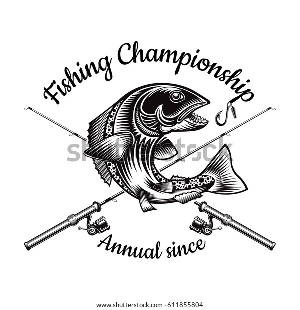 Salmon Fish Bend Silhouette Crossed Fishing Stock Vector (Royalty Free ...