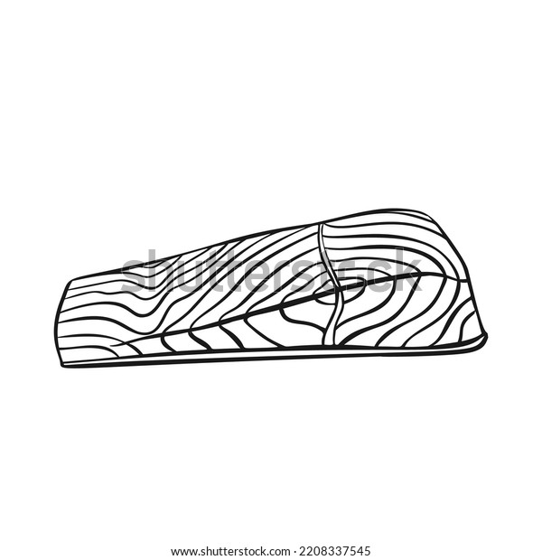 Salmon Fish Fillet Slice Outline Vector Stock Vector (Royalty Free ...