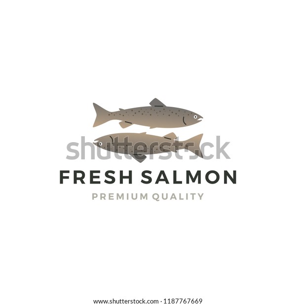 Salmon Fish Logo Seafood Label Badge Stock Vector (Royalty Free ...