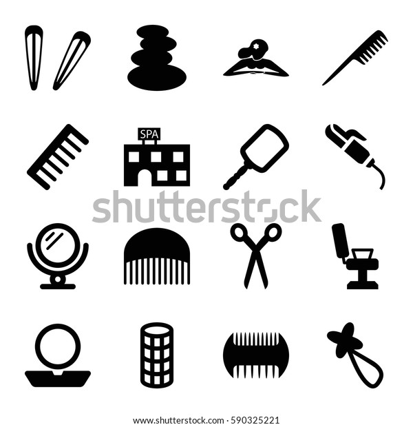 Salon Icons Set Set 16 Salon Stock Vector (Royalty Free) 590325221