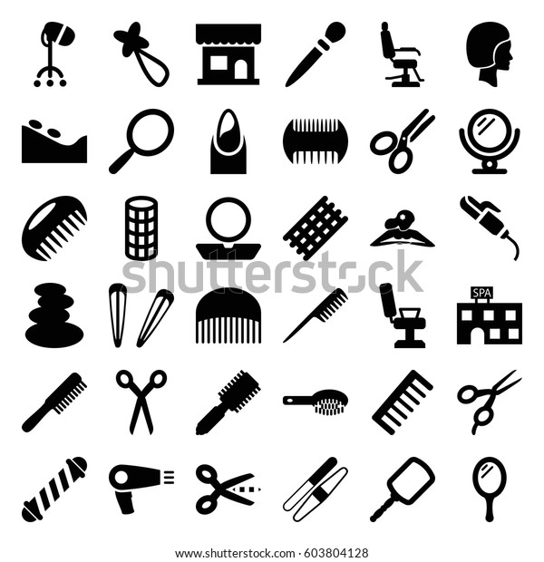 Salon Icons Set Set 36 Salon Stock Vector (Royalty Free) 603804128