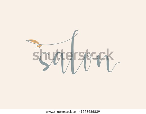 Salon Word Mark Logo Calligraphic Lettering Stock Vector (Royalty Free ...