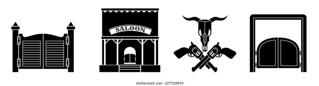 Saloon Icon Set Simple Set Saloon Stock Vector (Royalty Free ...