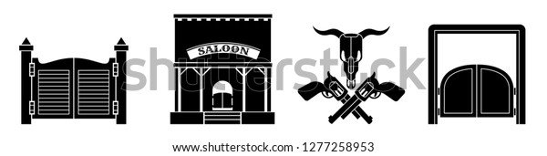Saloon Icon Set Simple Set Saloon Stock Vector (Royalty Free ...