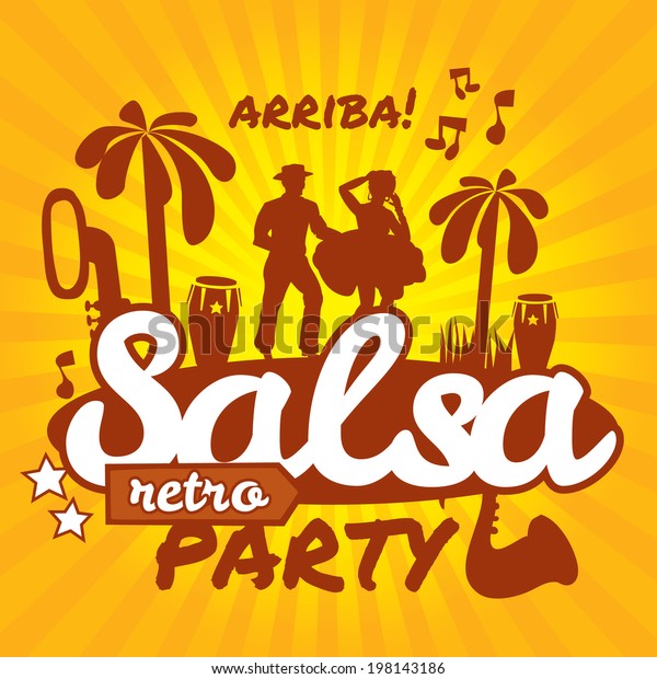 Salsa Dancing Poster Party Cuban Couple Stock Vector (Royalty Free ...
