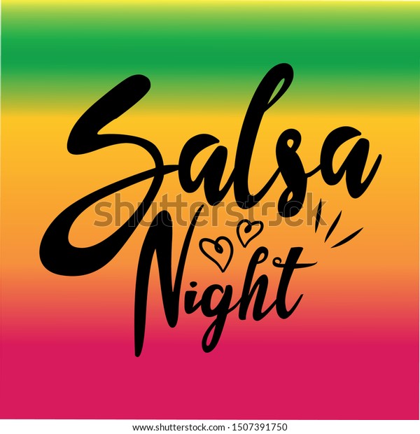 Salsa Night Text On Colorful Background Stock Vector (Royalty Free ...