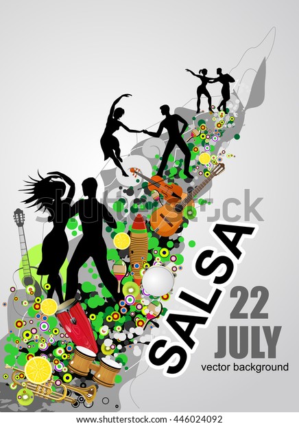 Salsa Poster Background Salsa Dance Salsa Stock Vector (Royalty Free ...