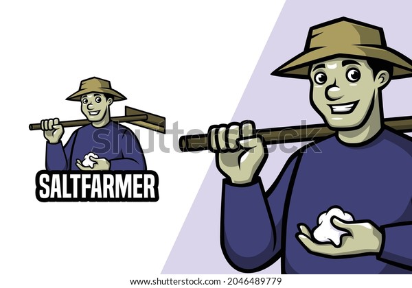 Salt Farmer Mascot Logo Template Stock Vector (Royalty Free) 2046489779 ...