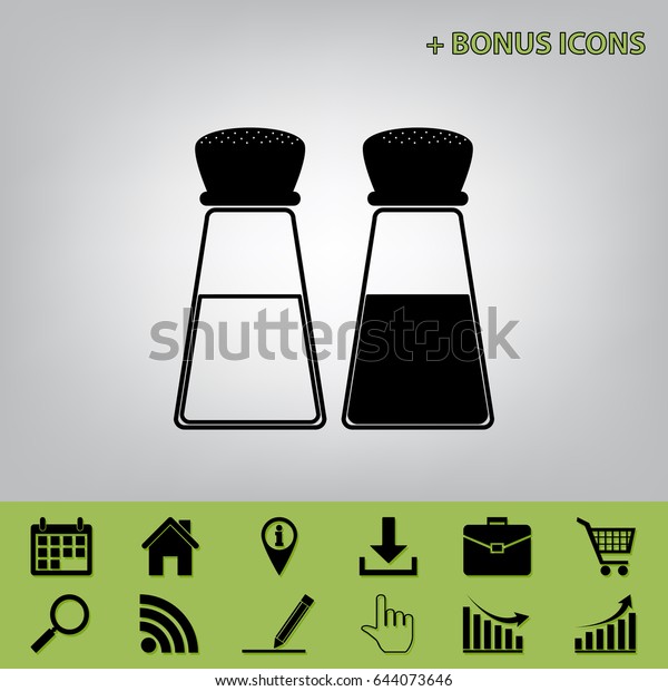 Salt Pepper Sign Vector Black Icon Stock Vector (Royalty Free ...