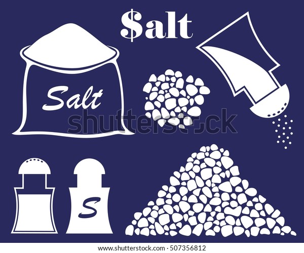 Salt Set Abstract Salt On White Stock Vector (Royalty Free) 507356812