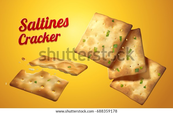 Saltines Cracker Element Tasty Saltines Salty Stock Vector (Royalty ...