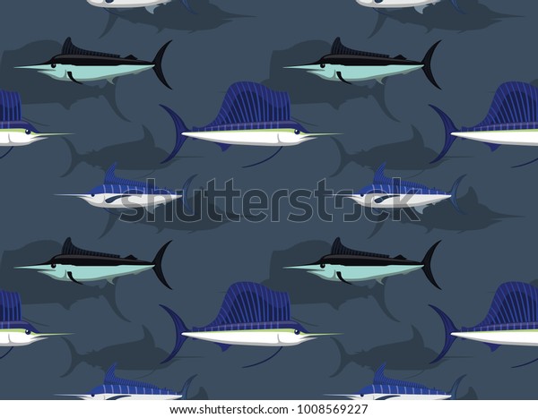 Saltwater Sailfish Background Seamless Wallpaper Stock Vector (Royalty ...