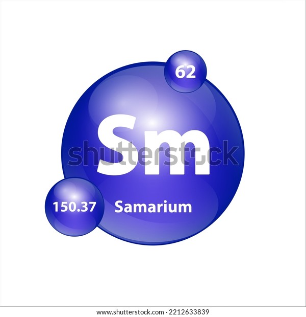 Samarium Sm Icon Structure Chemical Element Stock Vector (Royalty Free ...